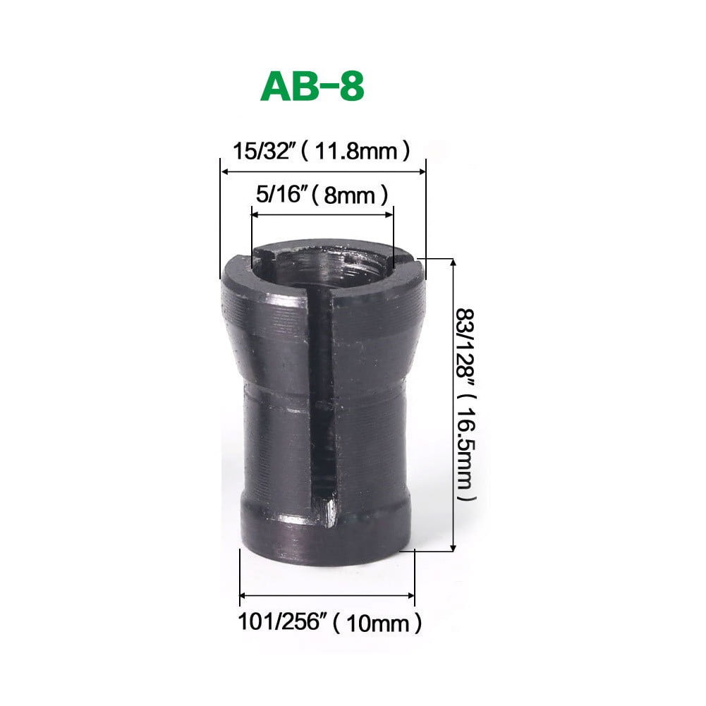 Practical Collet Chuck Router Bit Collet Machine Trimming 6/ 6.35/ 8MM ...