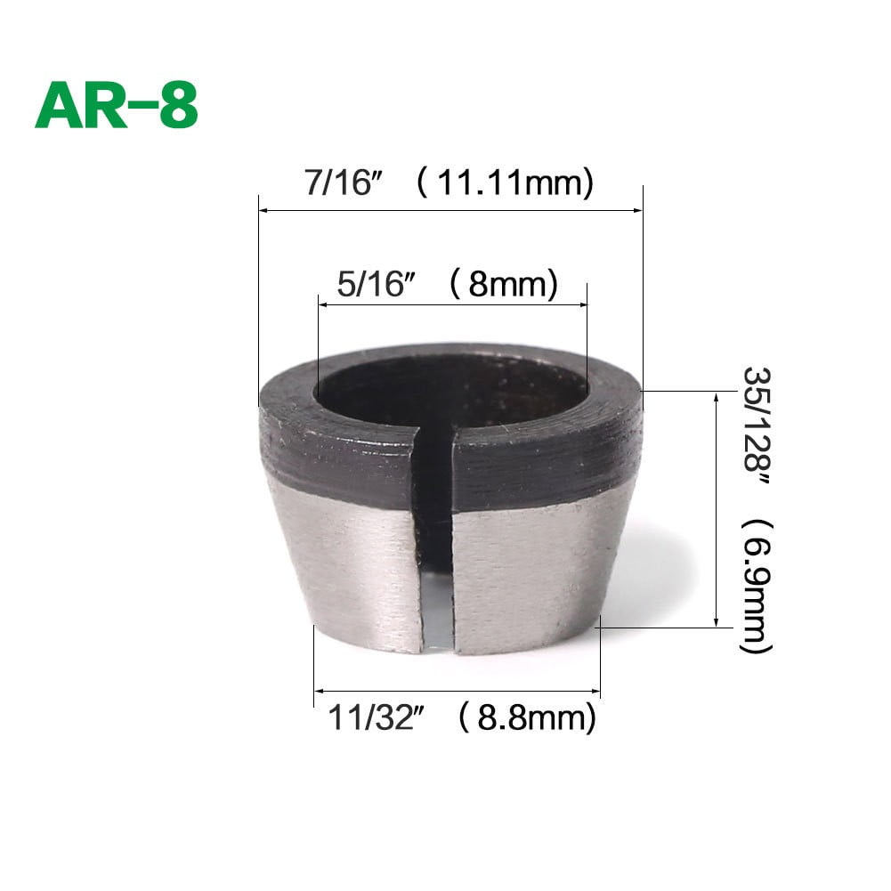 Practical Collet Chuck Router Bit Collet Machine Trimming 6/ 6.35/ 8mm ...