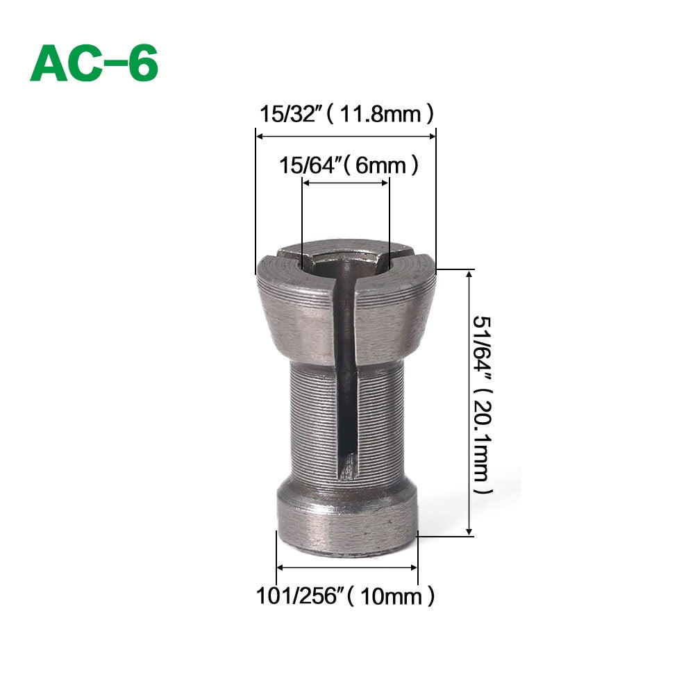 Practical Collet Chuck Router Bit Collet Machine Trimming 6/ 6.35/ 8mm ...