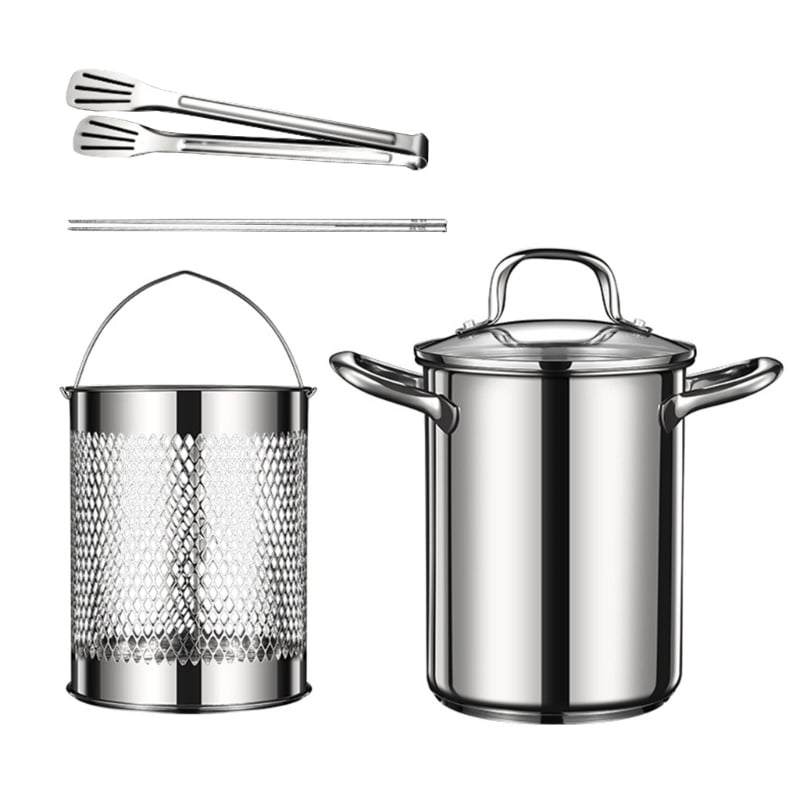 Practical Cooking Pots Convenient Kitchen Deep Fryer Pots Set with Lid ...