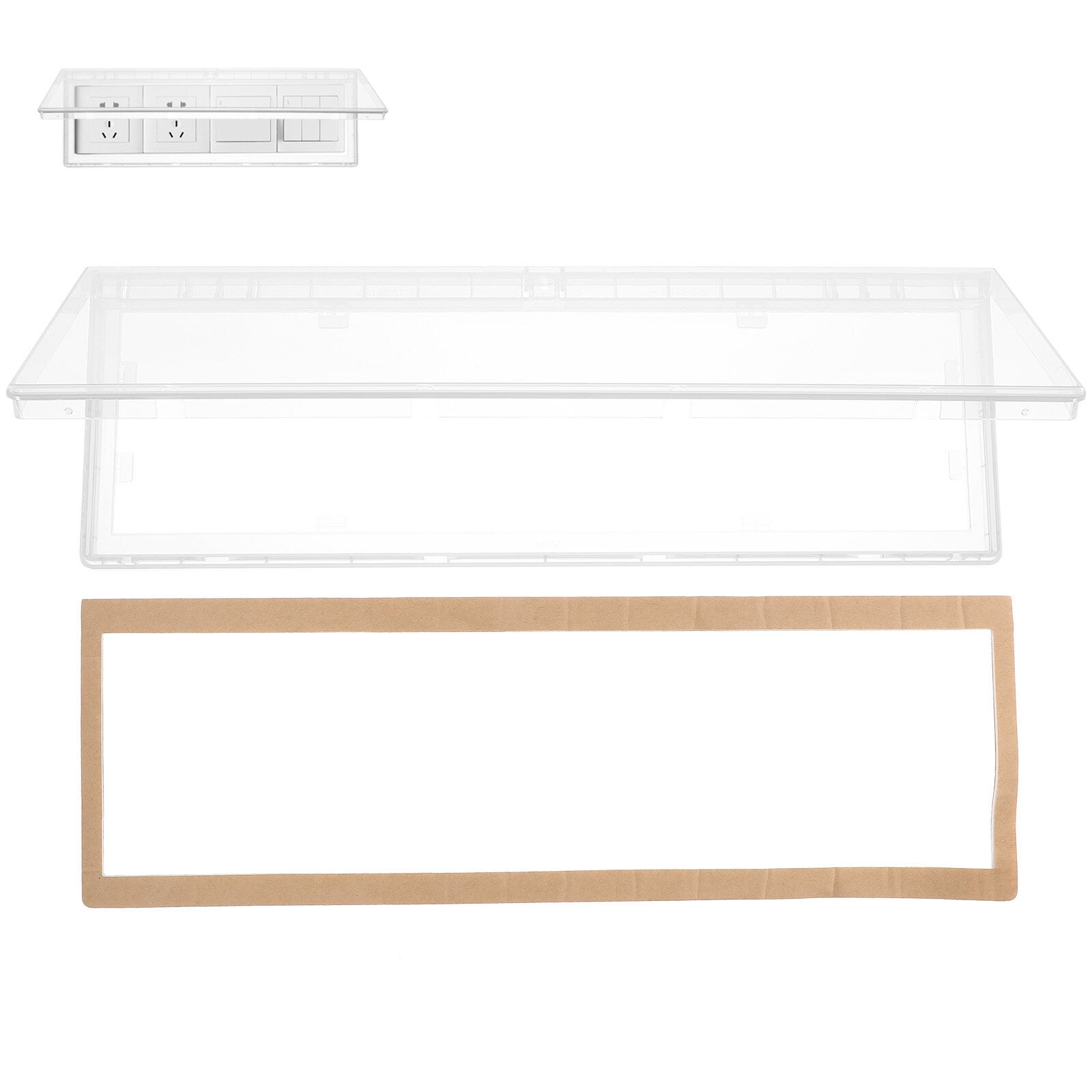 Practical Four-position Socket Waterproof Cover Adhesive Wall Outlet ...