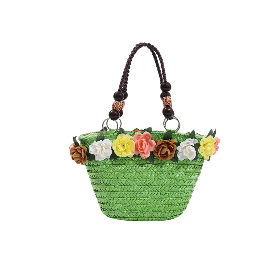 Practical High-capacity Hand-Woven Straw Bag Rattan Bag Purse Handbag ...