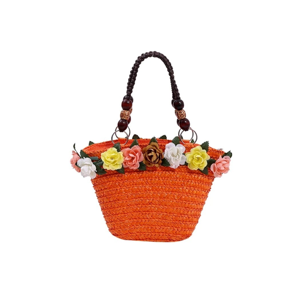 Practical High-capacity Hand-Woven Straw Bag Rattan Bag Purse Handbag ...