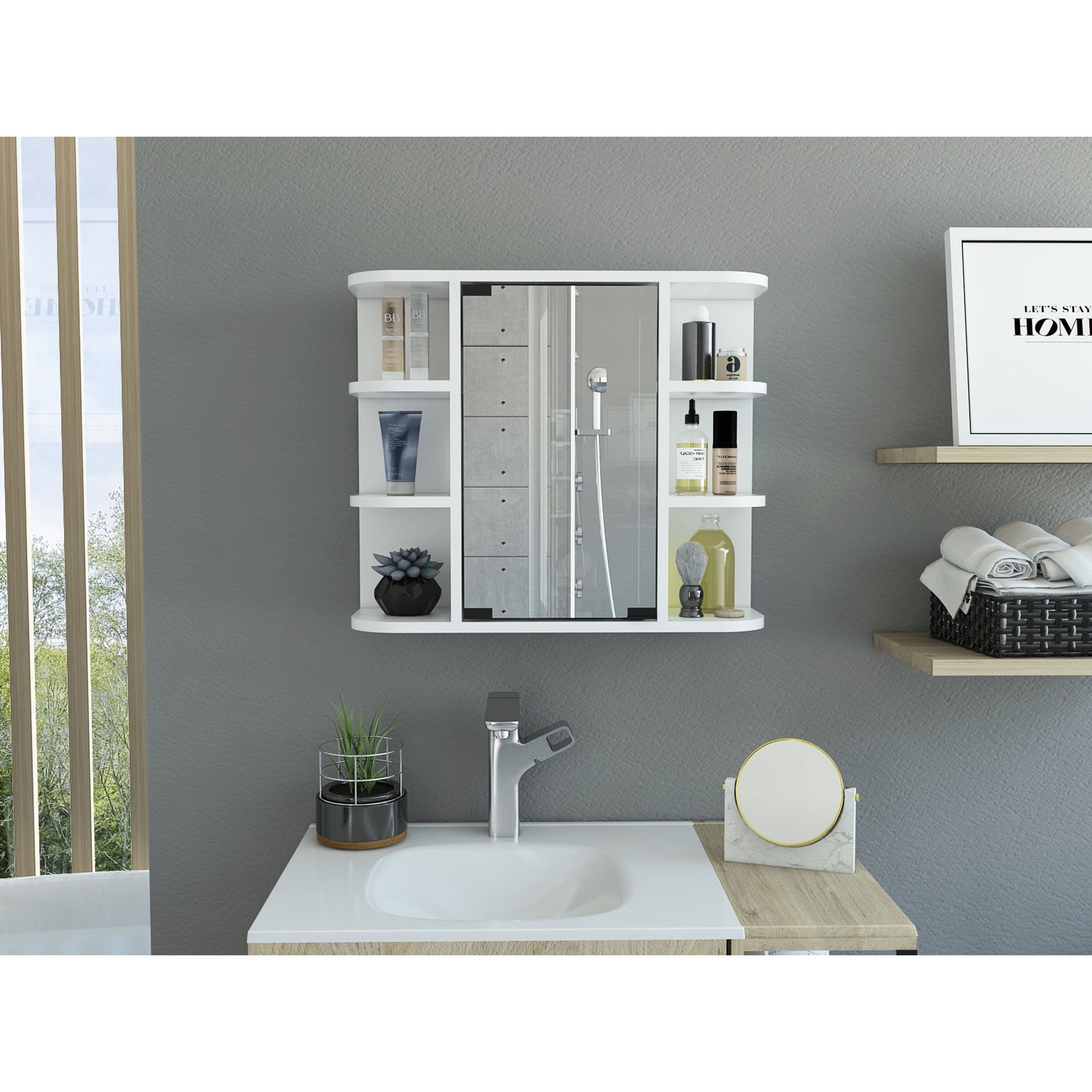 Practical Medicine Cabinet+Three - Shelf Center Console"-"Bathroom ...