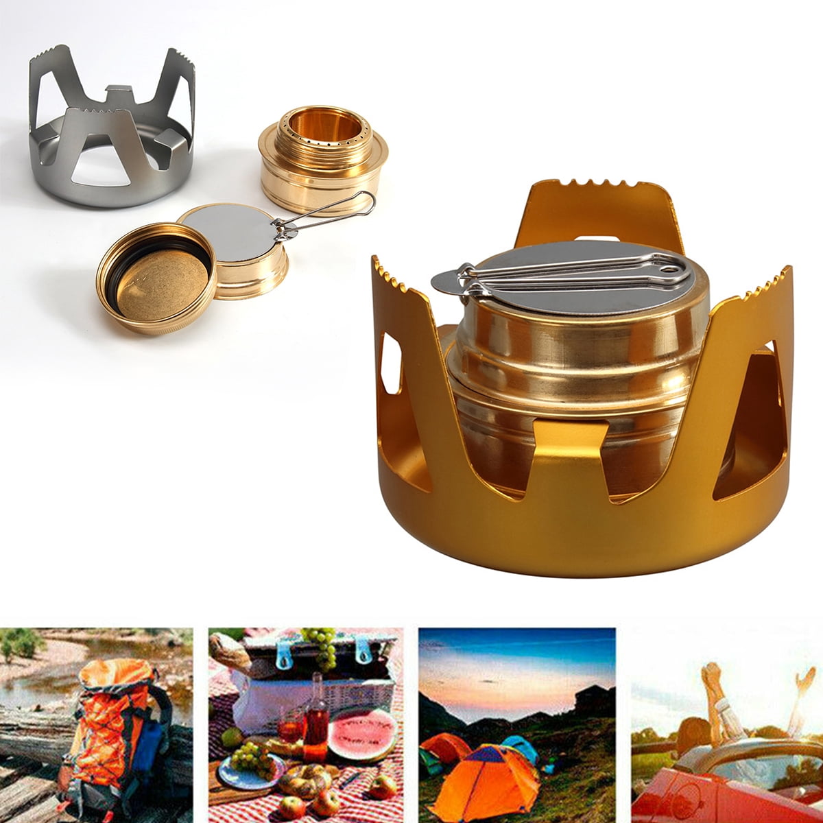 Practical Mini Alcohol Stove Burner Adjustable Firepower Gasoline Stove ...