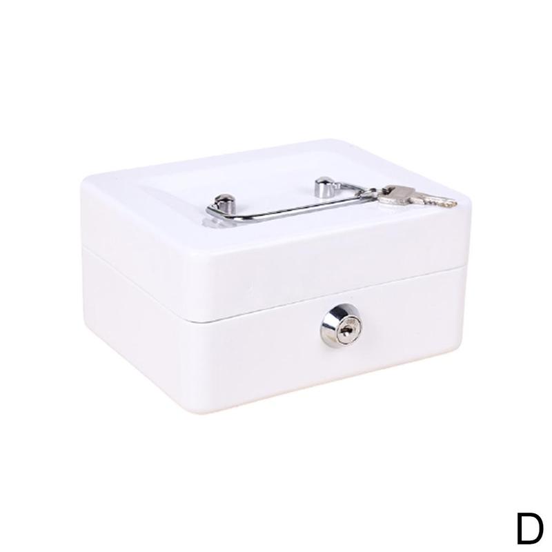 Practical Mini Petty Cash Money Box Storage with Handle For House Tiered Decoration Fit Steel ...