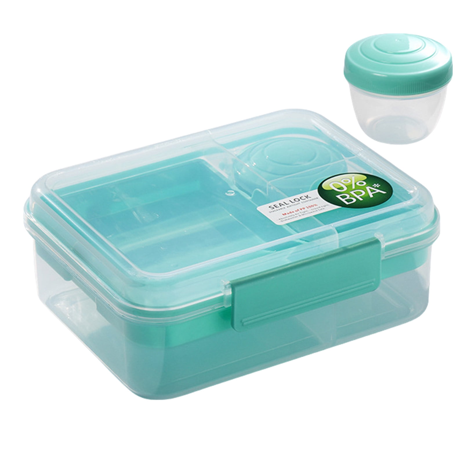 Practical Multiple Section Container Portable 2 Layer Lunch Box with ...
