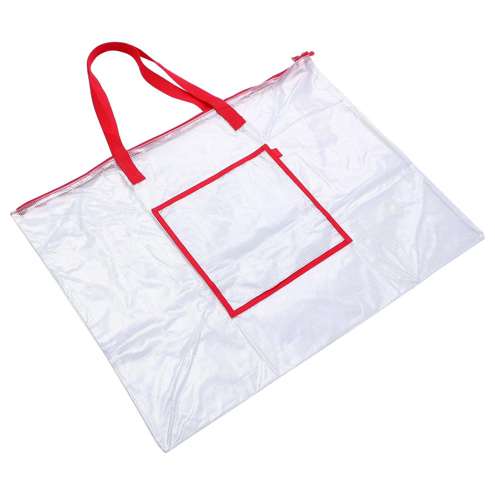 Tineasur Transparent Art Portfolio Bag Red PVC with Carry Straps for ...