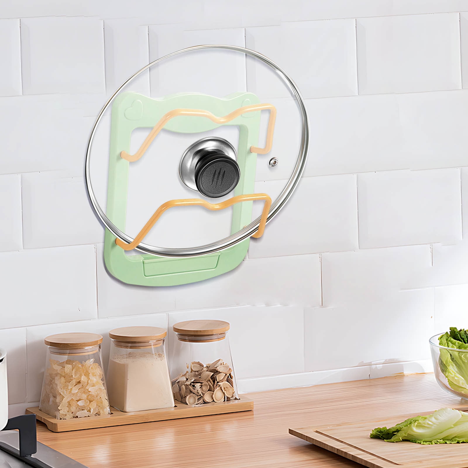 Practical Pot Lid Holder - Lid Organizer Wall Mount, Pot Lids Organizer ...