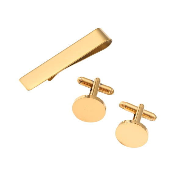 Practical Sturdy Stainless Steel Tie Clip and Cufflinks Set for Men ...