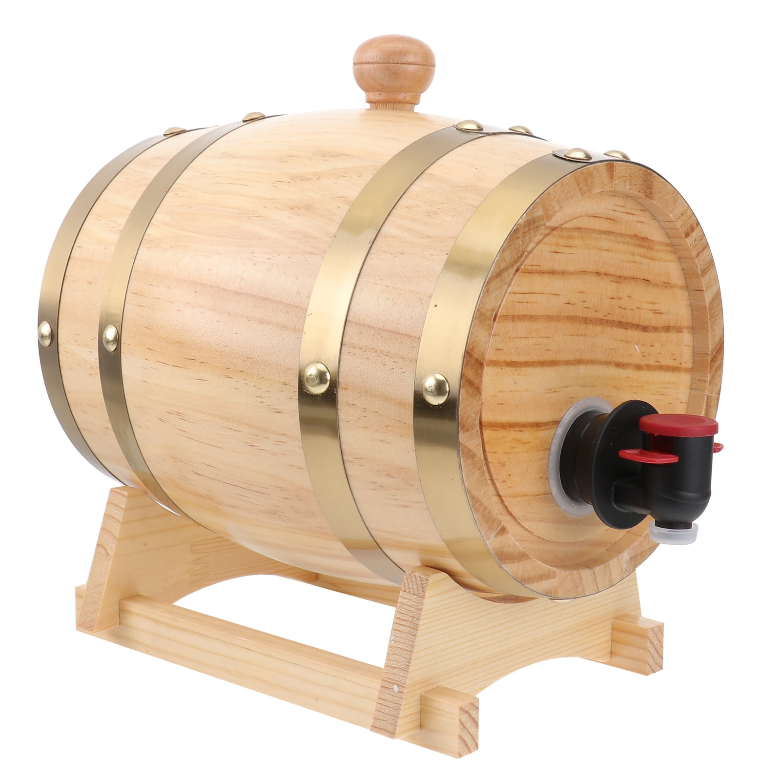 Practical Wood Bucket Delicate Wine Barrel Dispenser Liquor Rack ...
