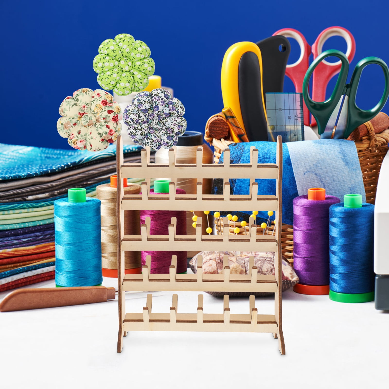Practical Wooden Spool Holder Household Spool Storage Rack Sewing ...