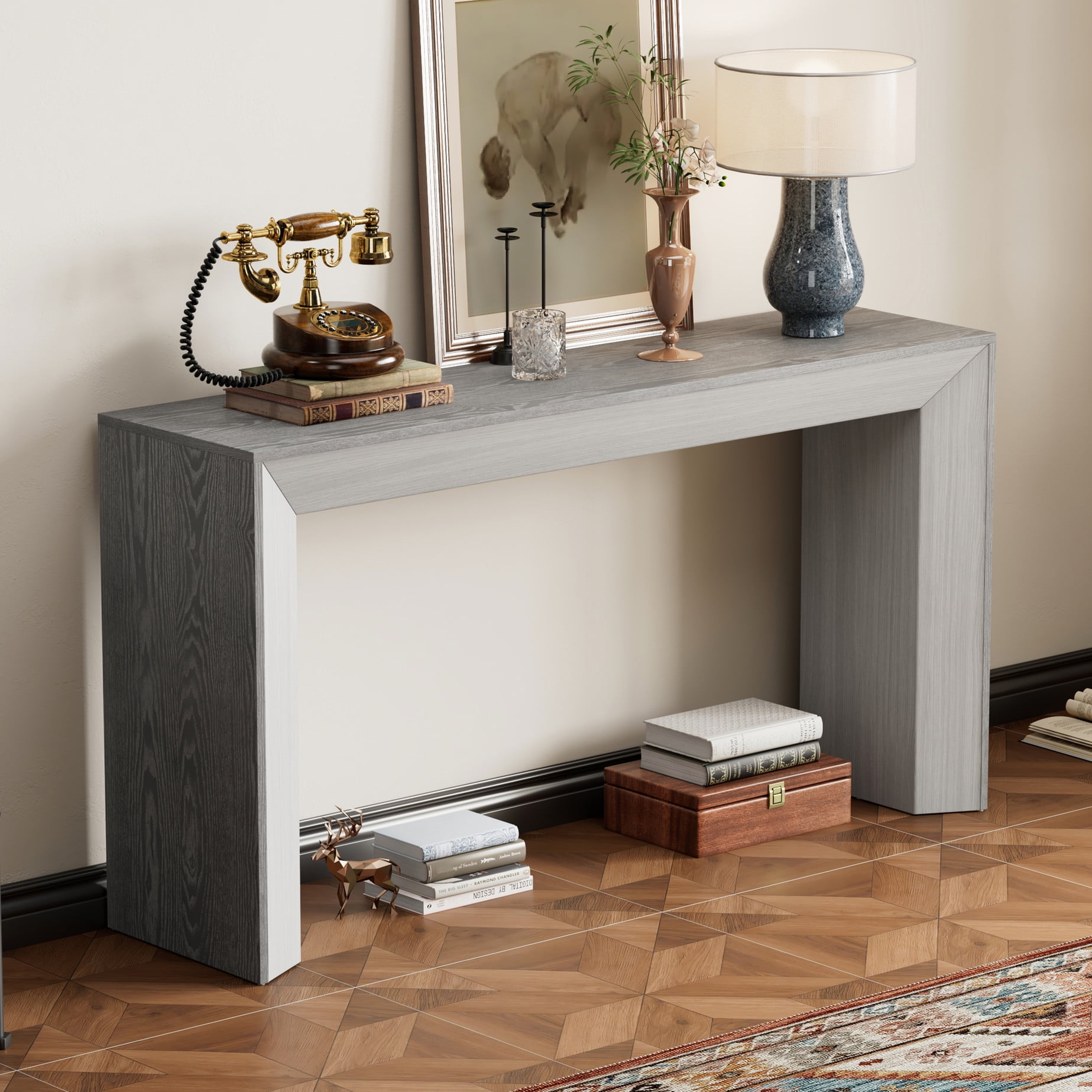 Practical console, MDF + solid wood veneer table - Adapts to multiple ...