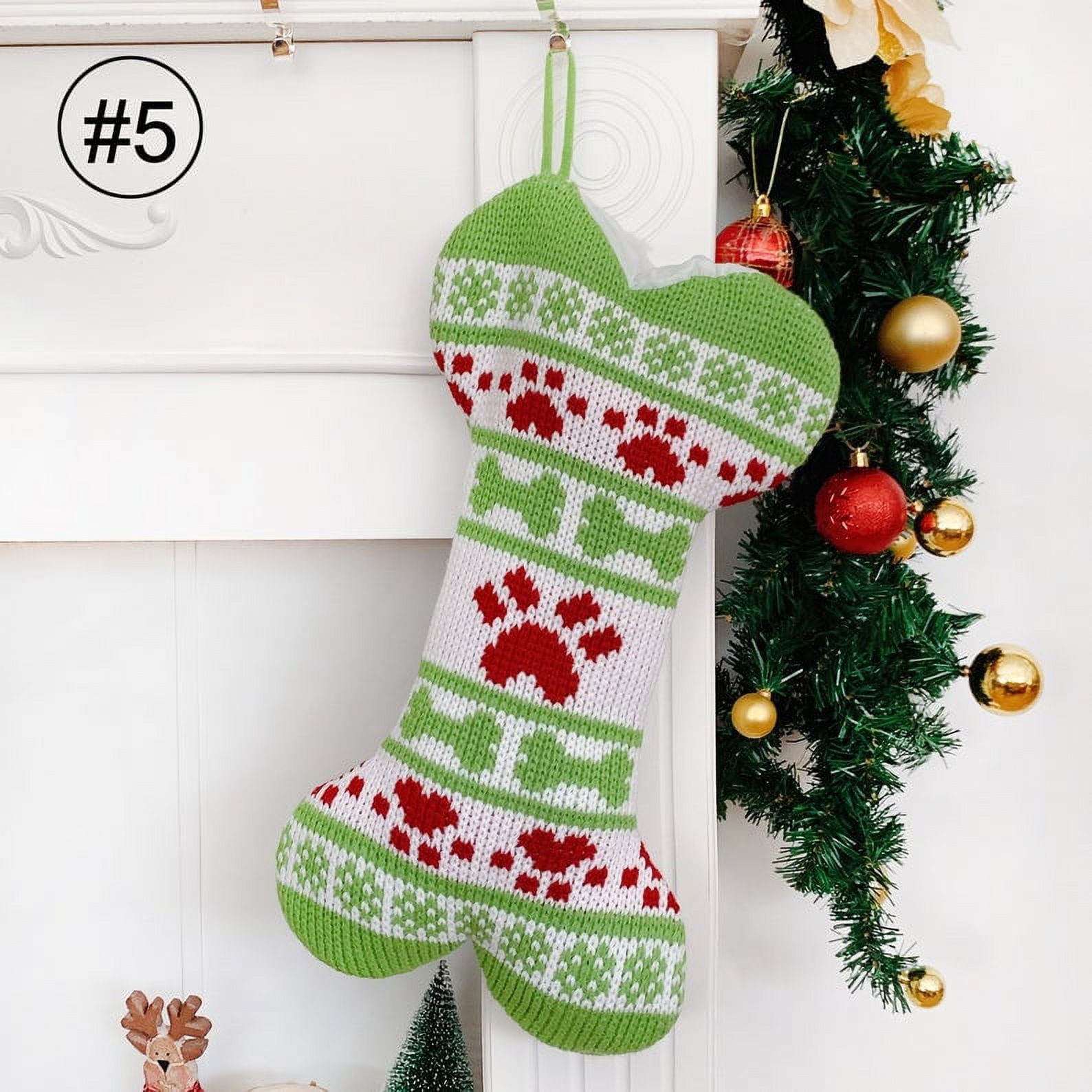 Practical & safe New Christmas Pet Stocking Knitting Christmas ...