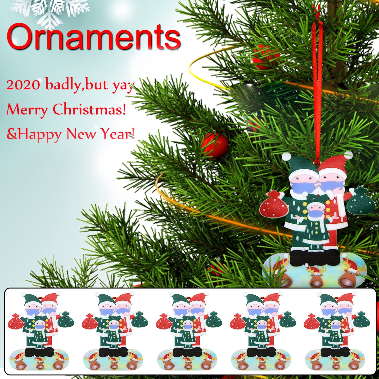 Practical & safe Wearing Mask Ornaments,2024 Badly,But Yay Merry ...