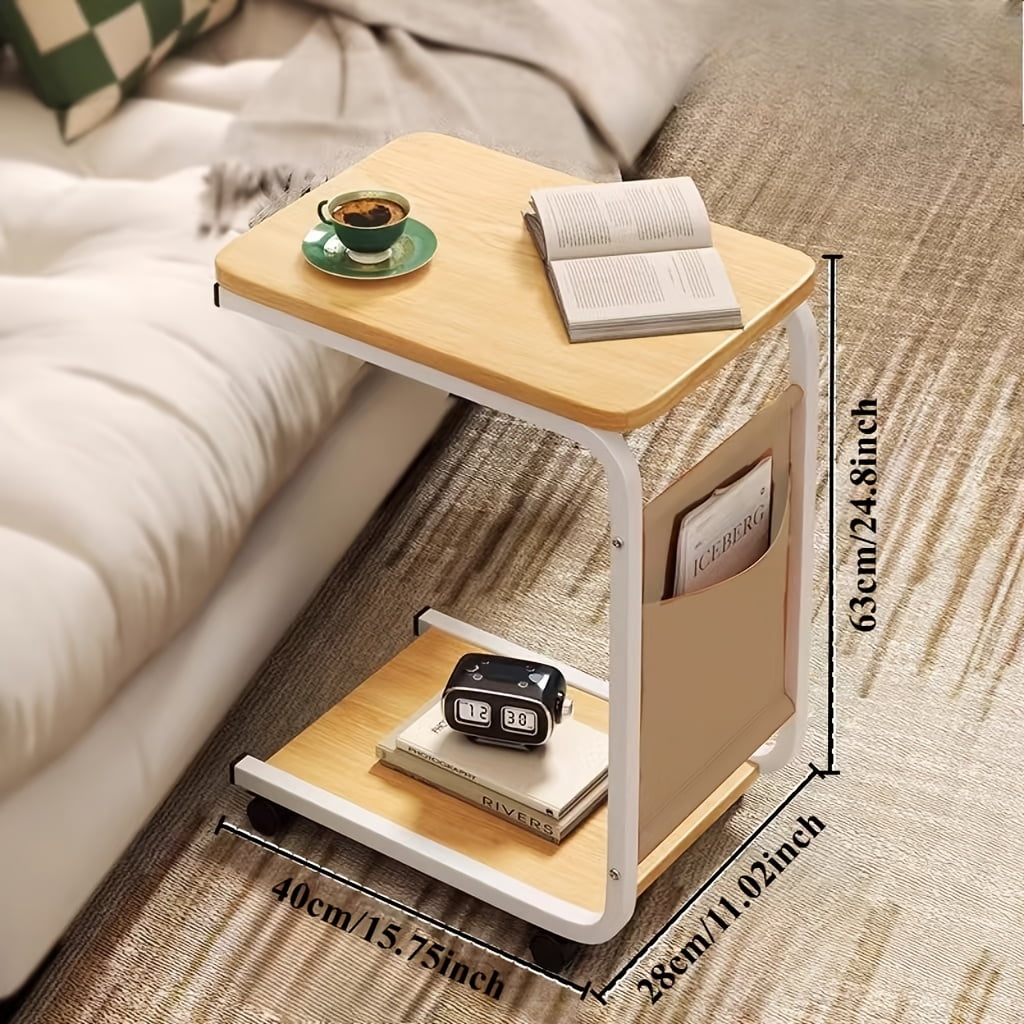 Practical shelves, multifunctional side desk on wheels with side ...