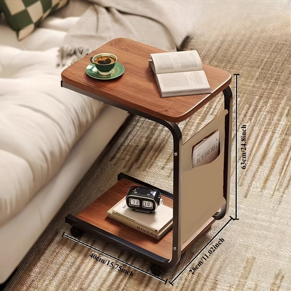 Practical shelves, multifunctional side desk on wheels with side ...