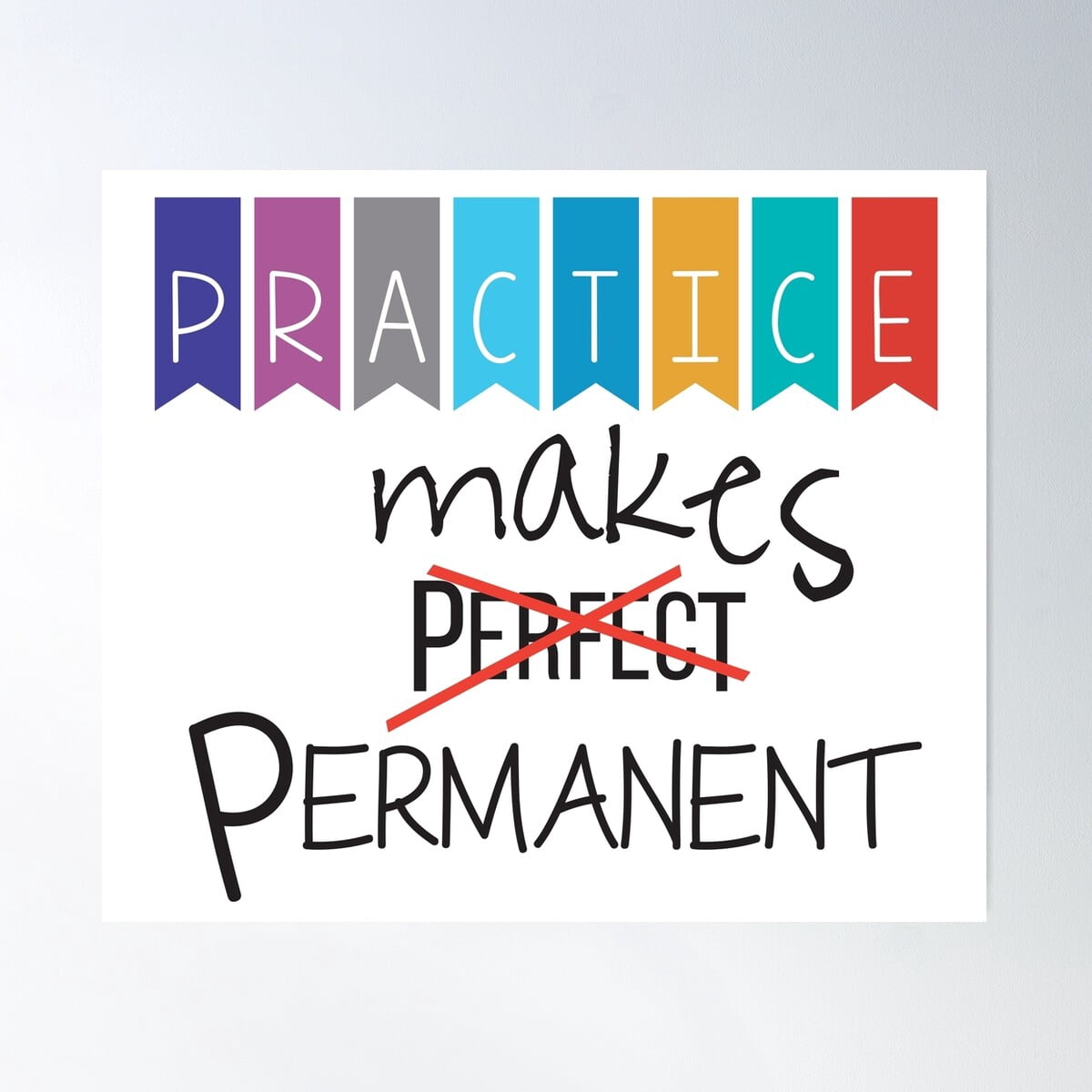 Practice Makes Perfect (Not), Practice Makes Permanent Poster Wall Art ...