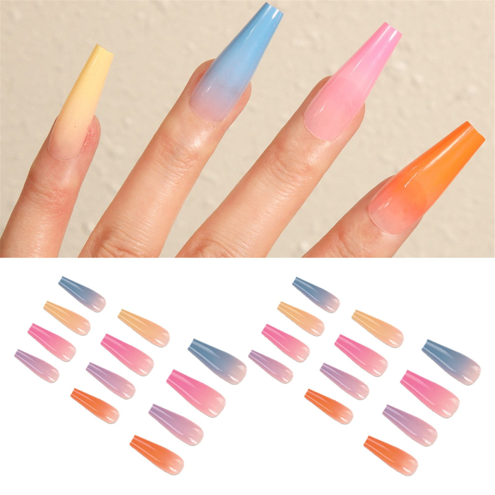 Practice Nail Tips Nails Package False Nails with Glue And Design on ...