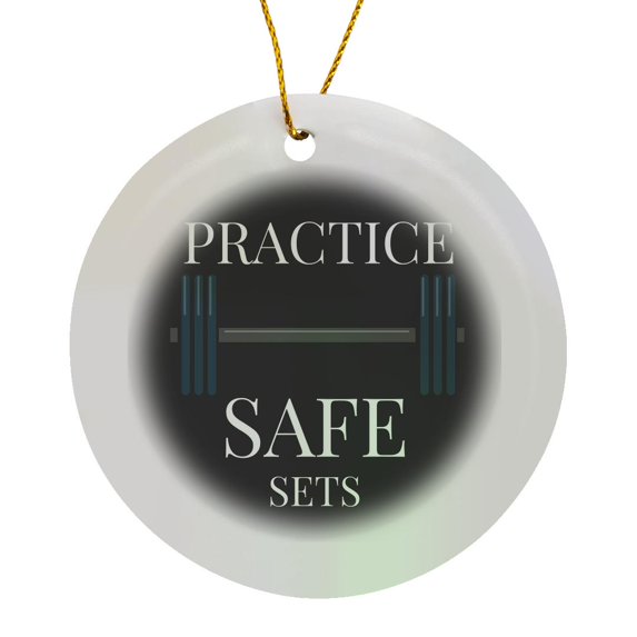 3drose, Practice Safe Sets, White Letters with a Picture of a Weight ...