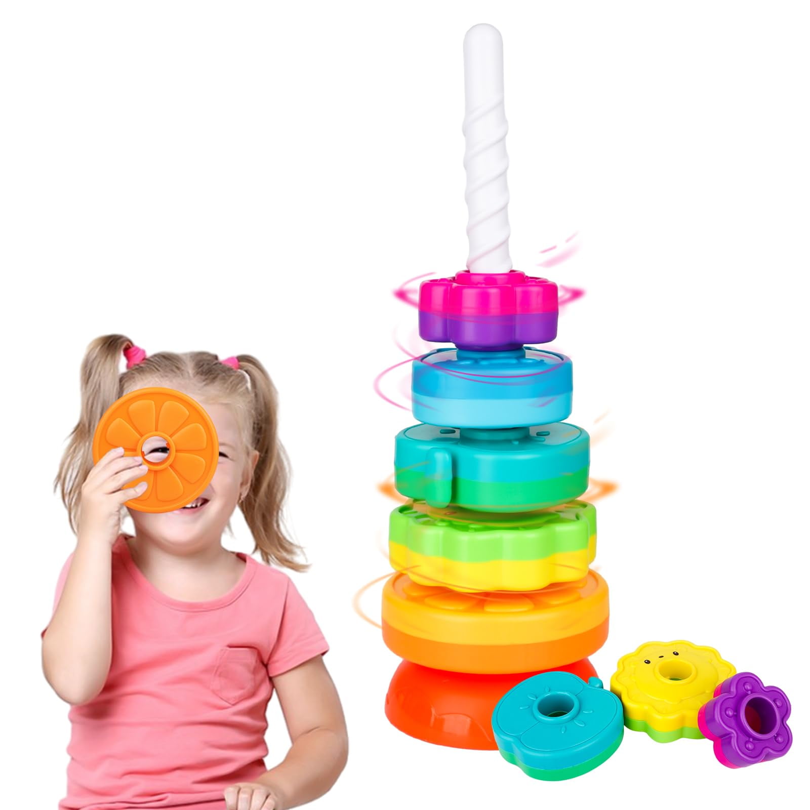 PracticeJQDEN Educational Spinning YPF5 Stacking Toy, Stacking Rings ...