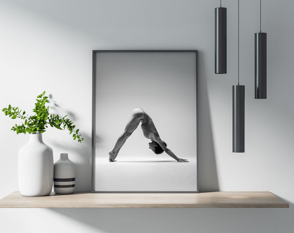 Practicing Yoga Poster, Poster Print, Wall Decor, Health & Wellness ...