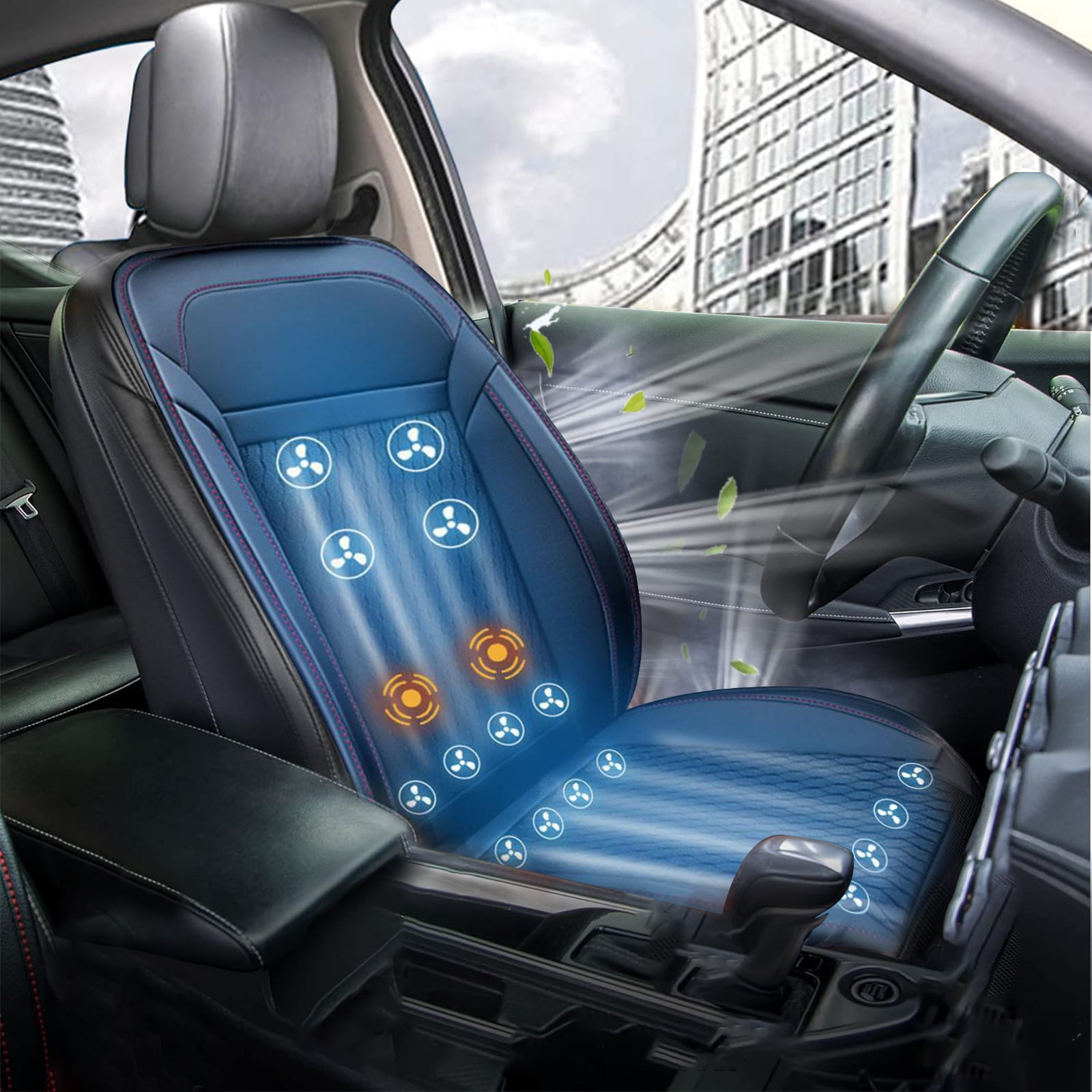 Practisol Black 16 Fans Ventilated Cooling Car Seat Cushion,12V High ...