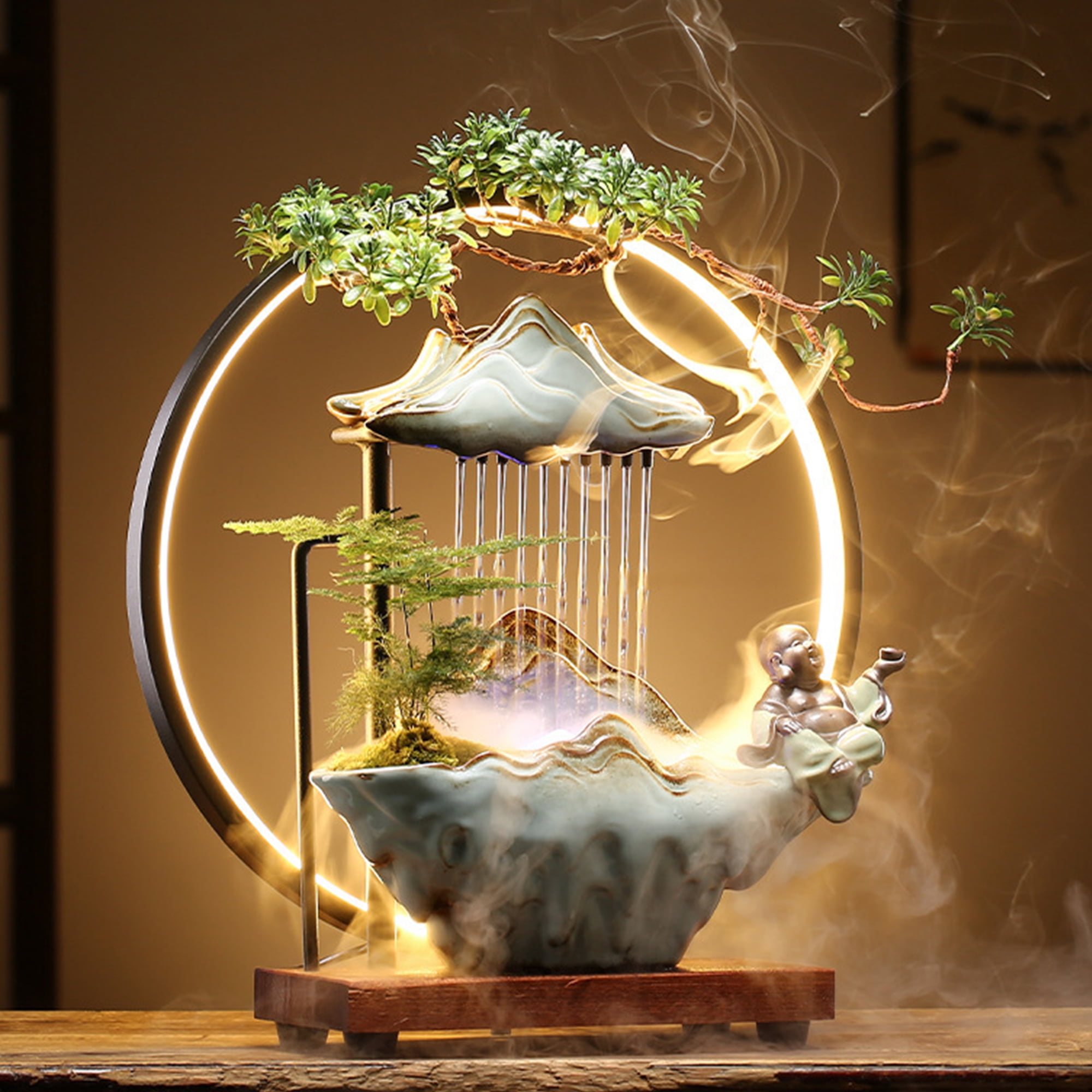 Practisol Buddha Tabletop Water Fountains Indoor Waterfall Fountains ...