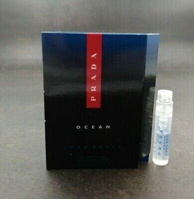 Prada LUNA ROSSA OCEAN Eau de Toilette .04oz/1.2ml CARDED SAMPLE ...