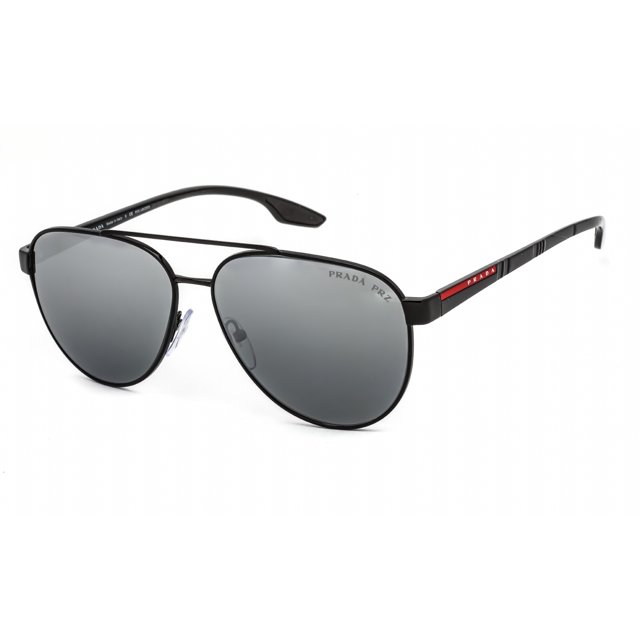 Prada Linea Rossa PS 54TS Metal Mens Pilot Polarized Sunglasses Black ...