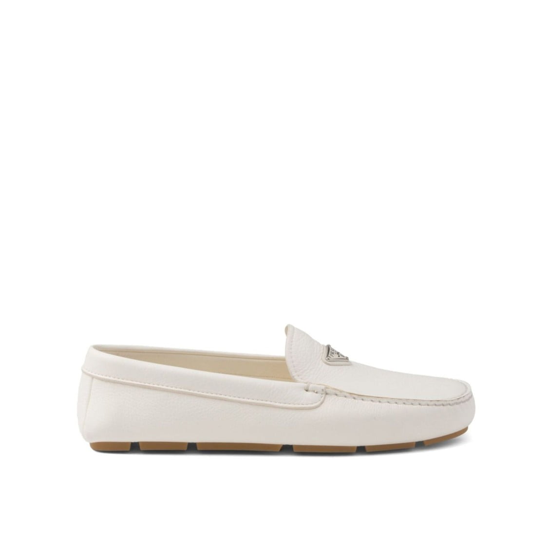 Prada Men's Logo Leather Loafers White Sizes IT 34-50 2/3 - Walmart.com