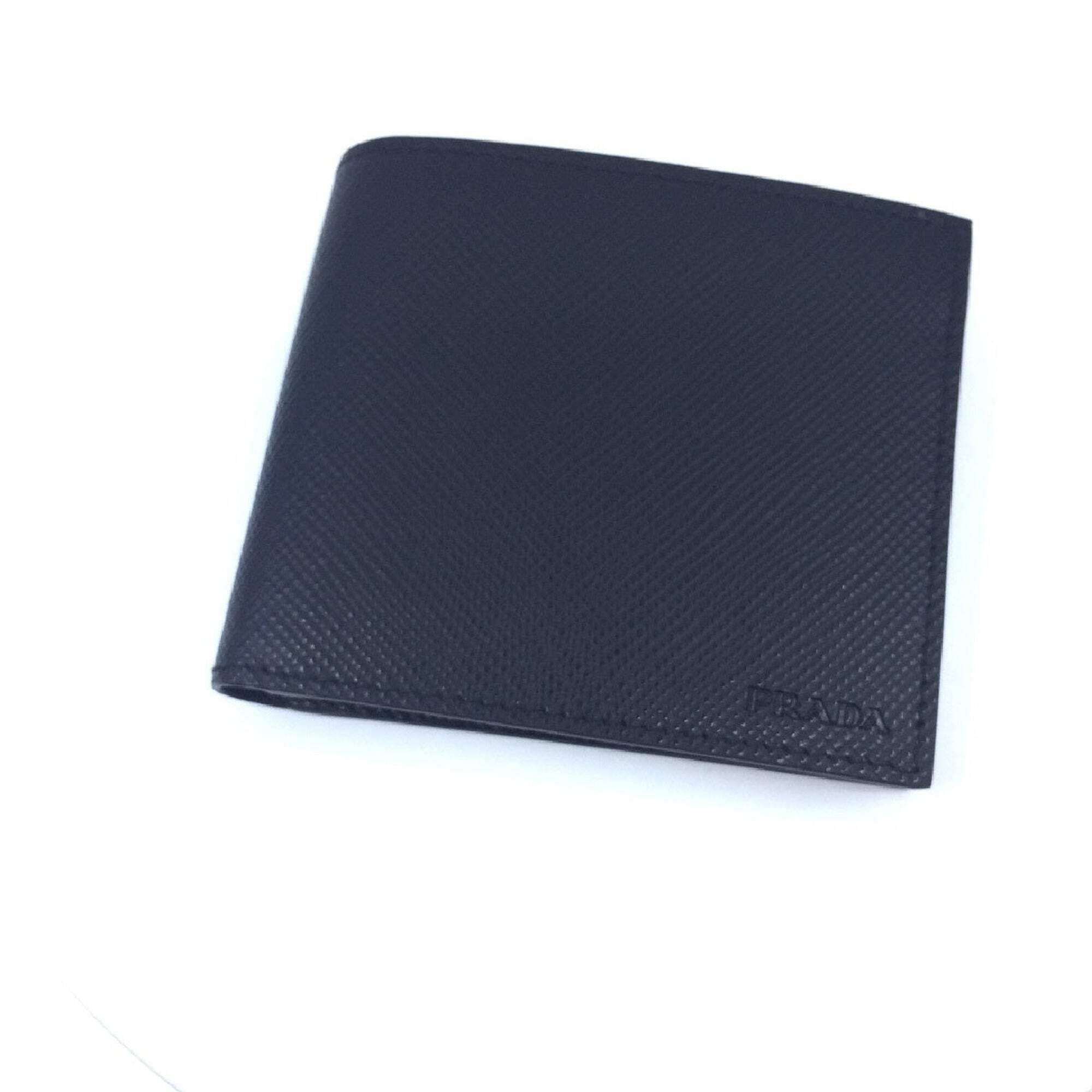 Prada Mens Nero Black Saffiano Leather Billfold Bifold Wallet 2MO513 ...