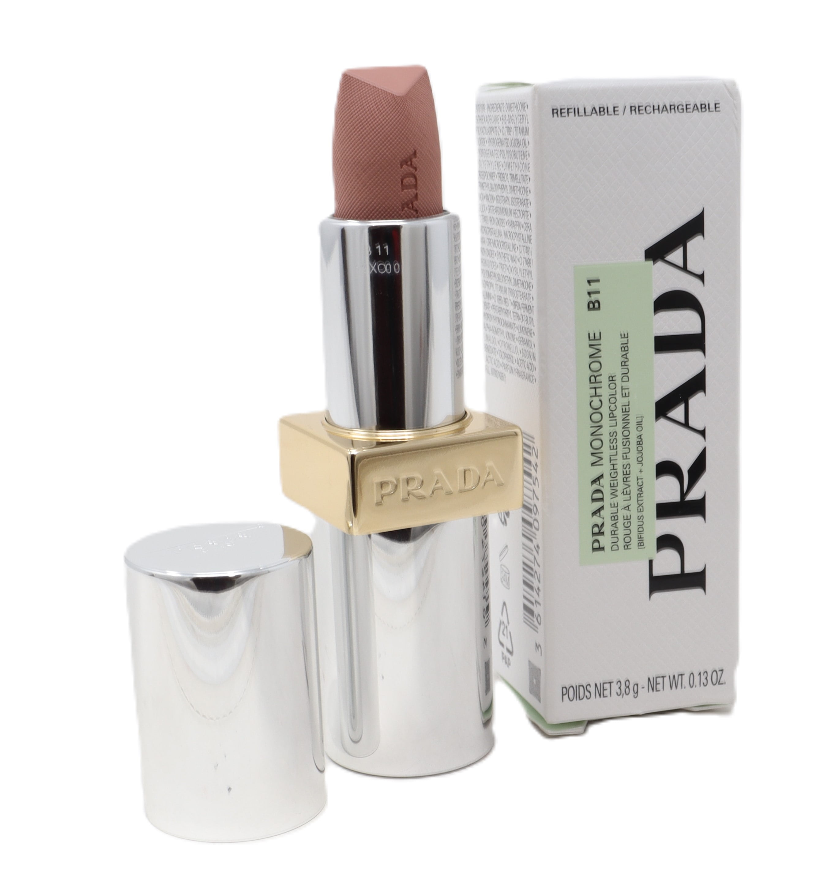 Prada Monochrome Hyper Matte Refillable Lipstick 0.13oz B11 Alabaster New - Walmart.com