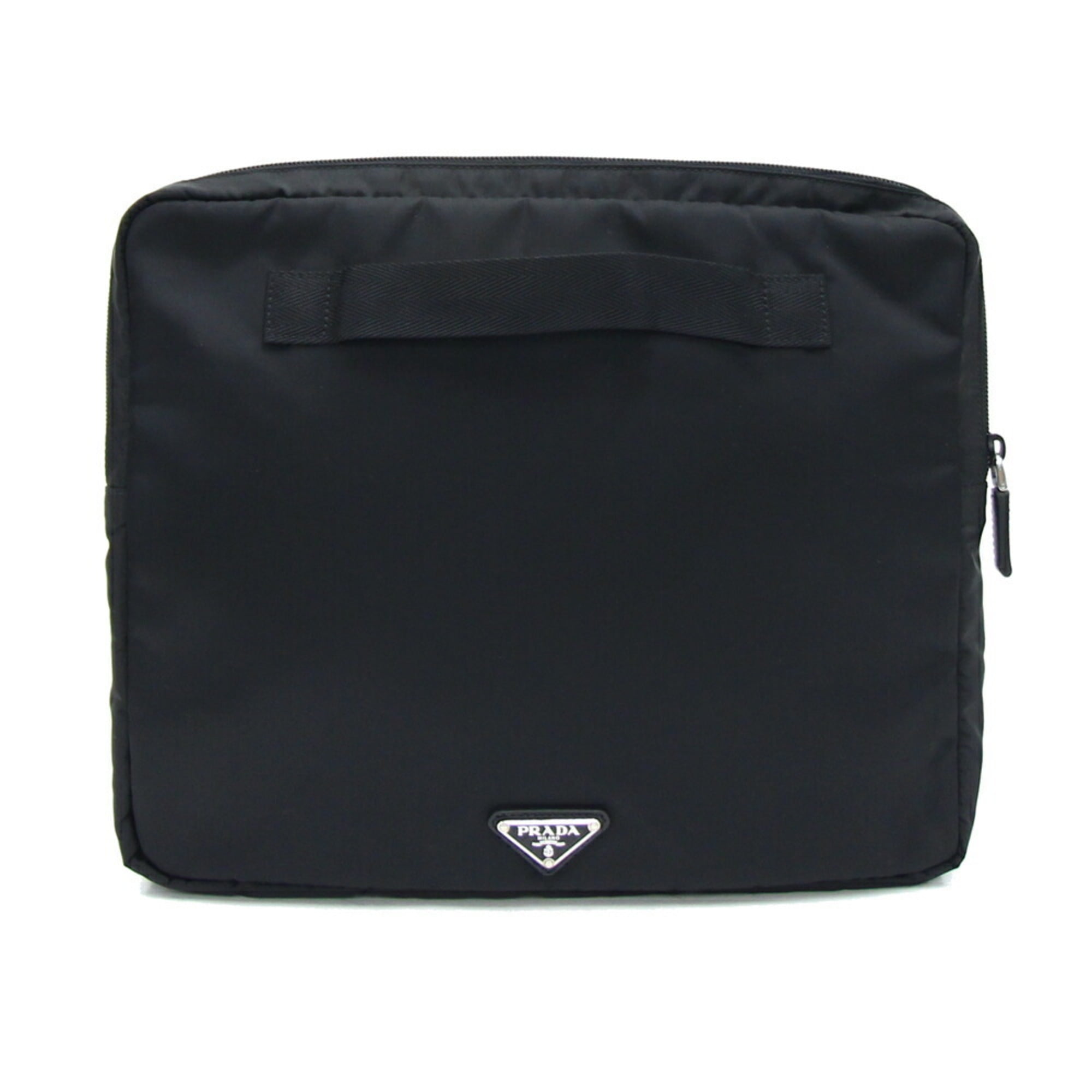 Pre-Owned Prada PC case, black nylon leather, bag, computer clutch women's, men's,... (Good ...