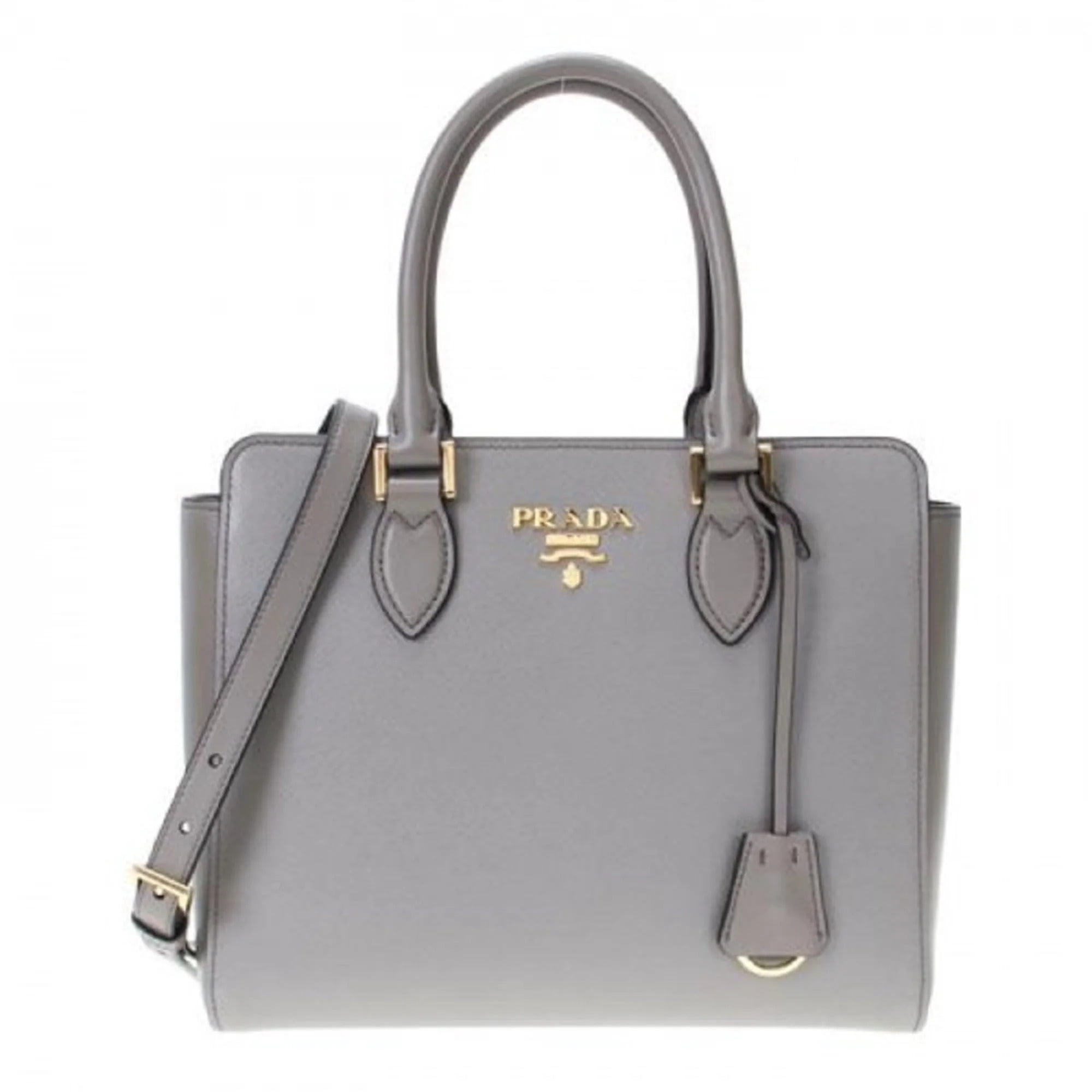 Prada Saffiano Leather Argilla Satchel Handbag 1BA113 - Walmart.com