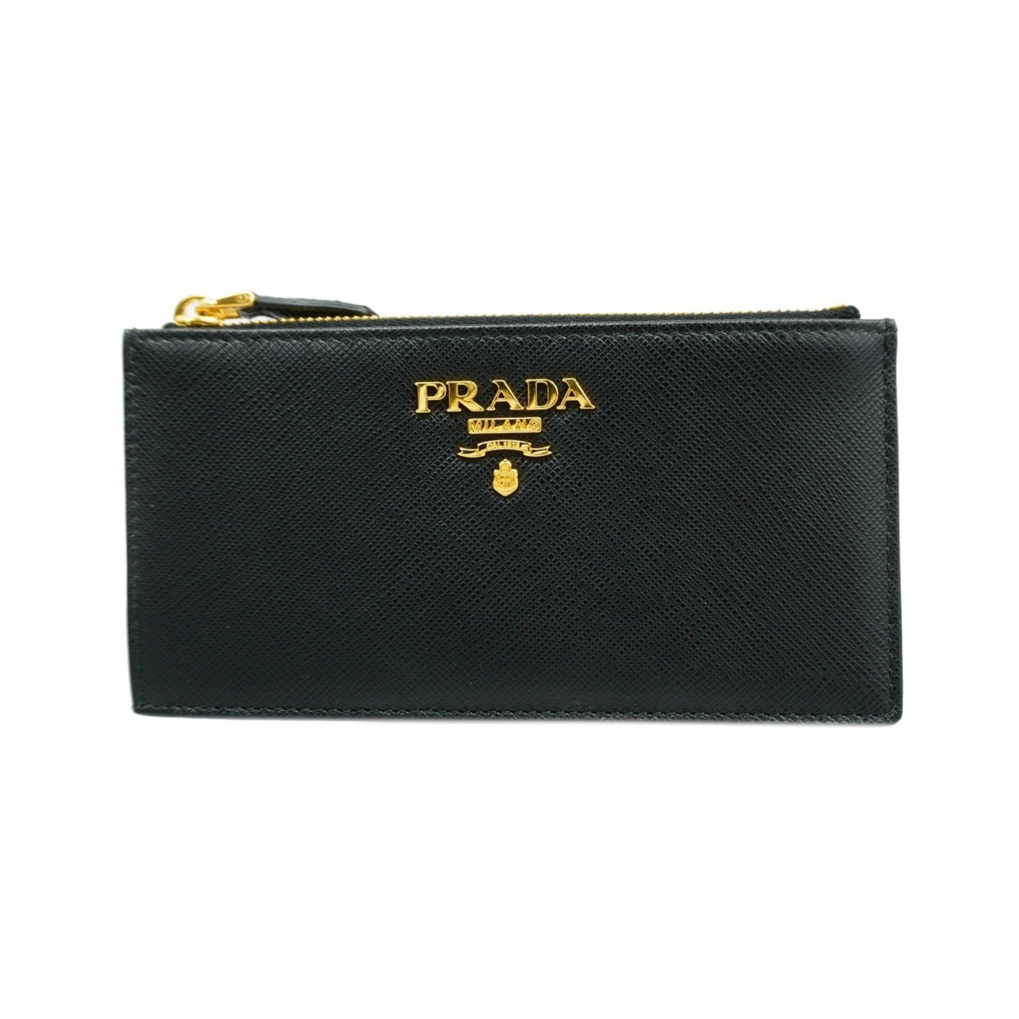 Pre-Owned Prada Wallet/Coin Case Saffiano Leather Black Women's (Good ...