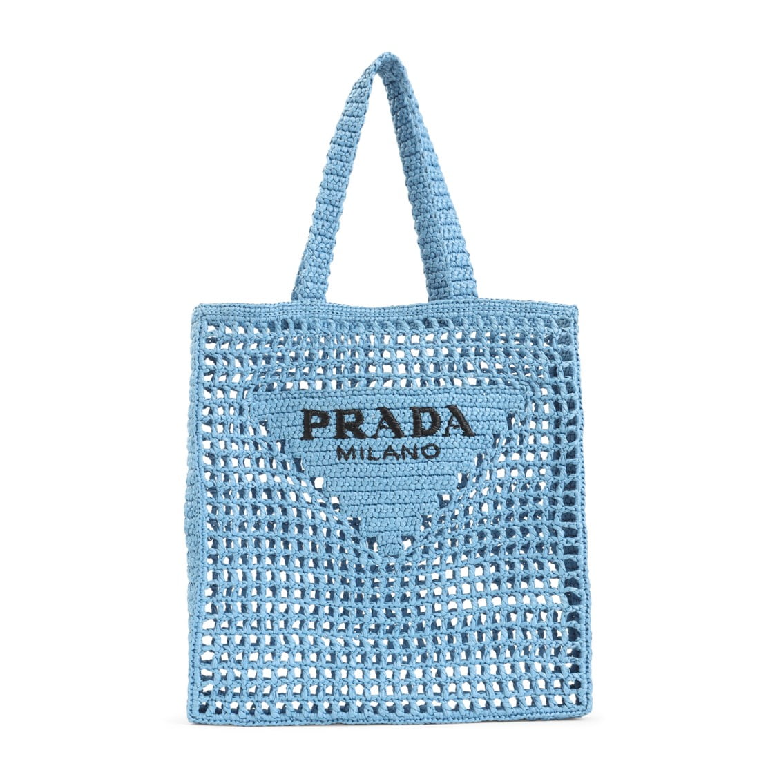 Prada Women's Open-Weave Shoulder Bag In Vibrant Blue Viscose Blue ...