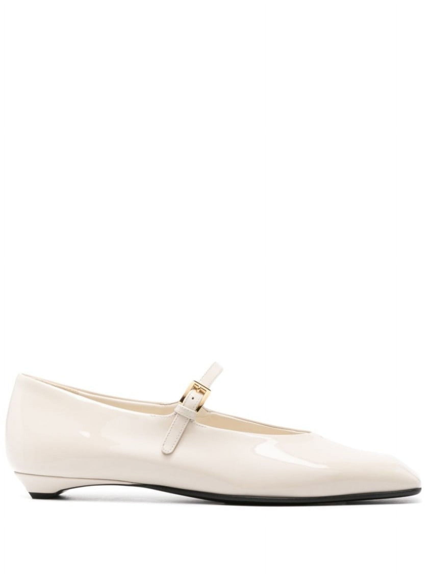 Prada Women's Pointed Toe Flat Shoes With Delicate Instep Strap White ...