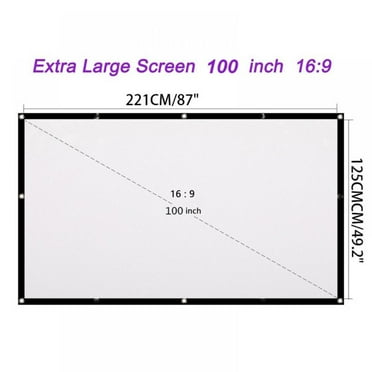TOWOND 150 inch Portable HD 4K Anti-Crease Projector Screen for Indoor ...