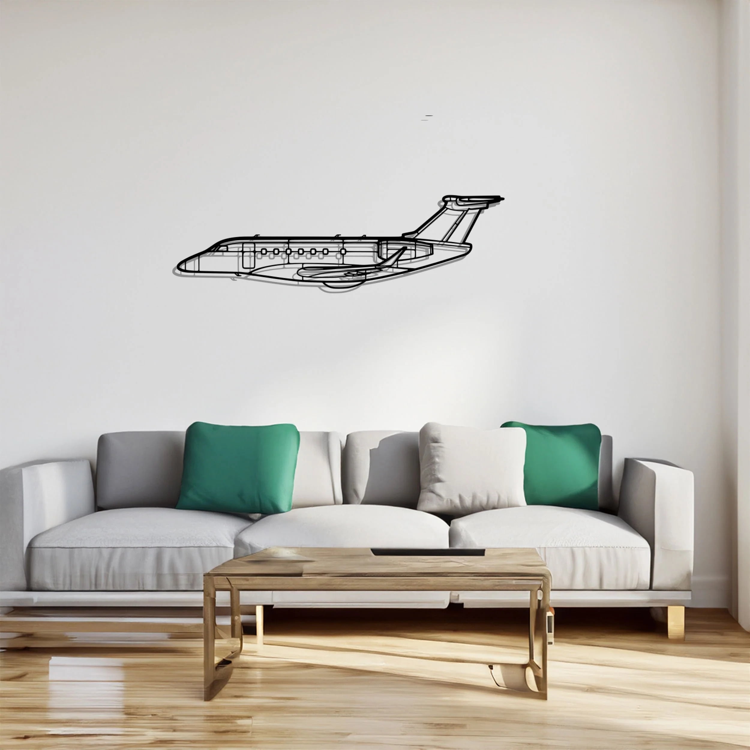 Praetor 600 Silhouette Metal Wall Art, Airplane Silhouette Wall Decor ...