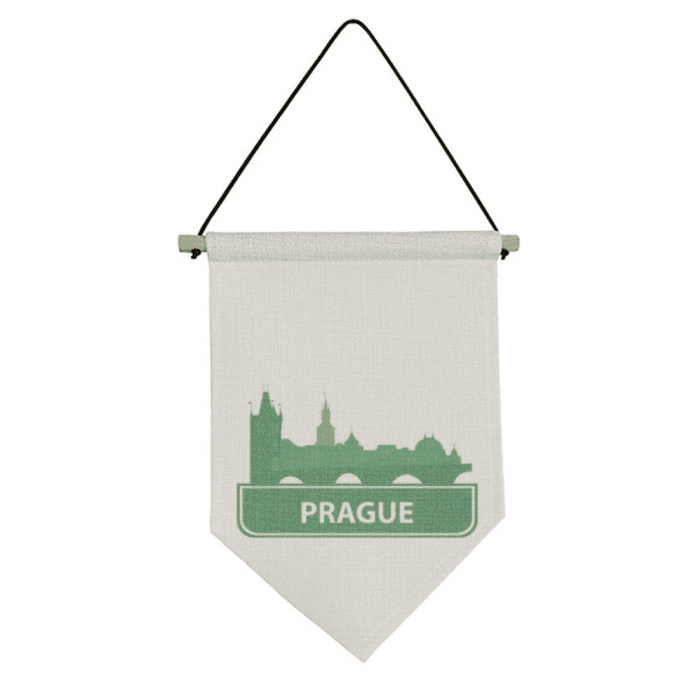 Prague Czech Republic Green Landmark Canvas Flag Hanging Wall Art Decor ...