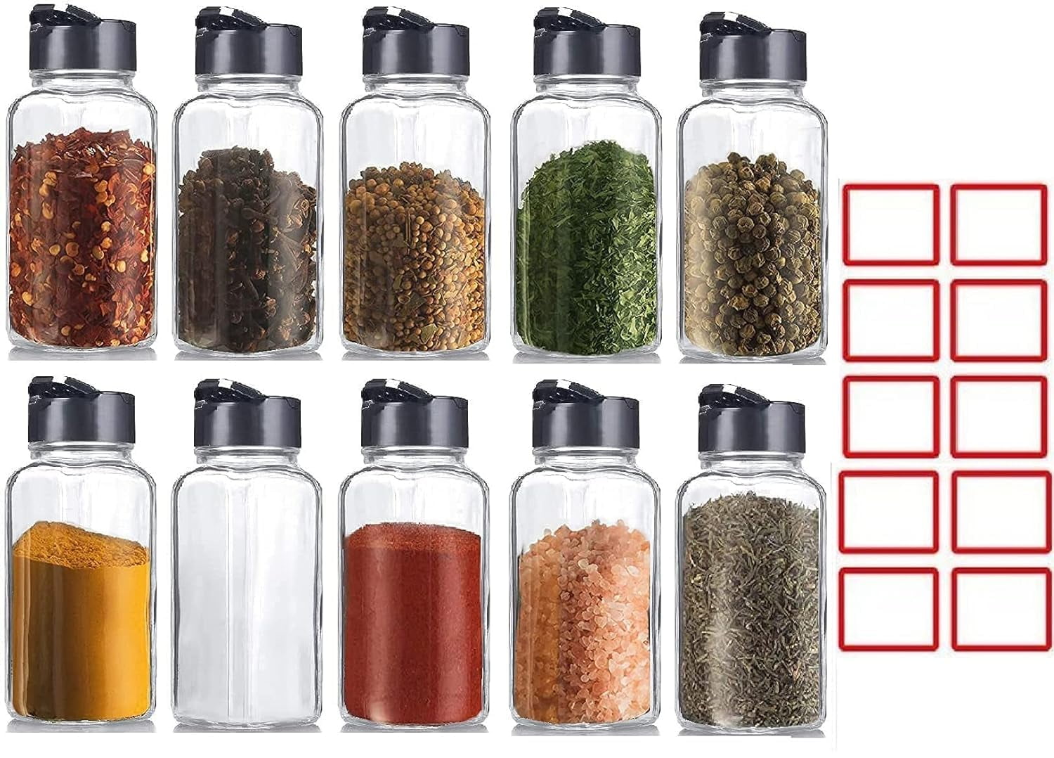 Praha 120ml Spice Bottle with Airtight Lid and Naming Tag Glass ...