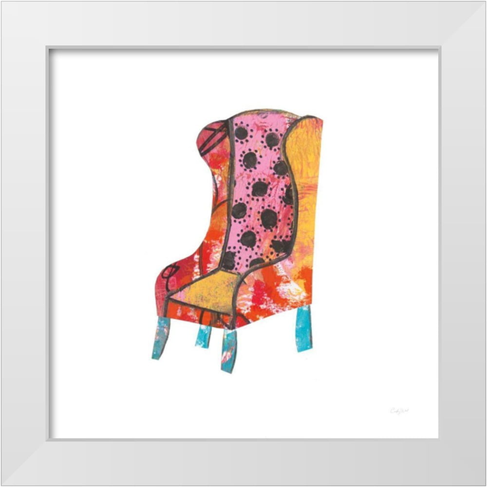 Prahl, Courtney 20x20 White Modern Wood Framed Museum Art Print Titled - Mod Chairs IV - Walmart.com