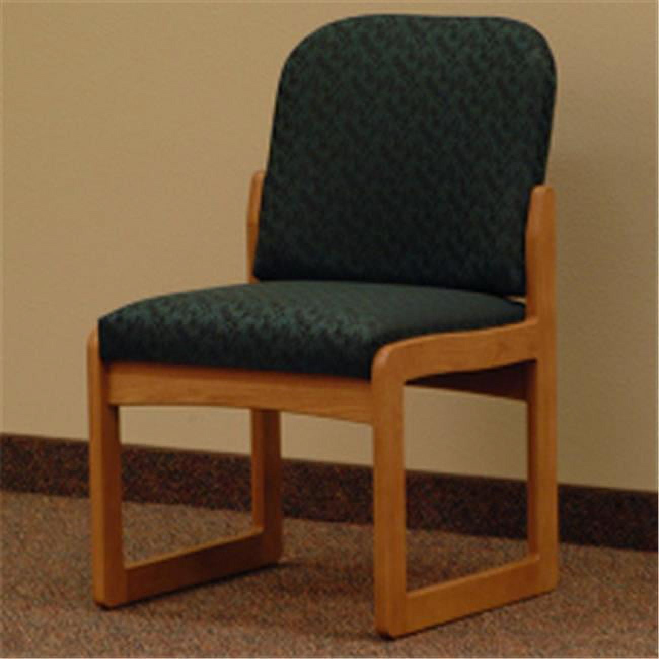 Prairie Armless Guest Chair in Medium Oak - Leaf Green - 400 lbs ...