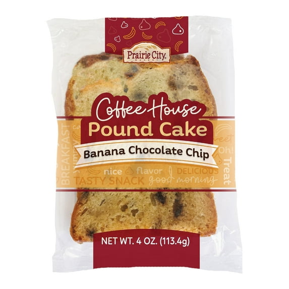 Prairie City Bakery Banana Chocolate Chip Pound Cake 4 oz Individual ...