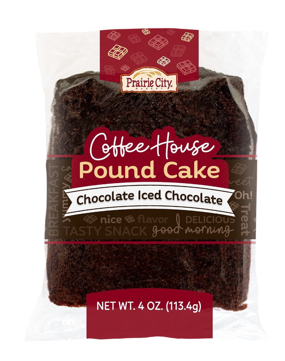 Prairie City Bakery Chocolate Iced Chocolate Pound Cake 4 oz Individual ...