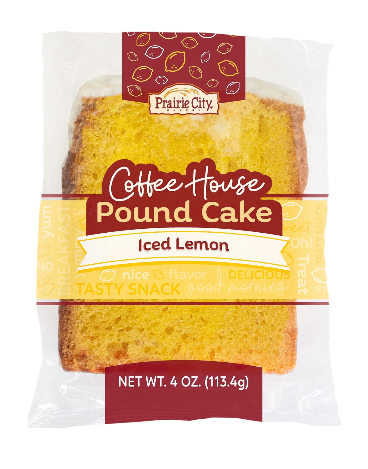 Prairie City Bakery Iced Lemon Pound Cake 4 oz Individual Wrapped (Pack ...