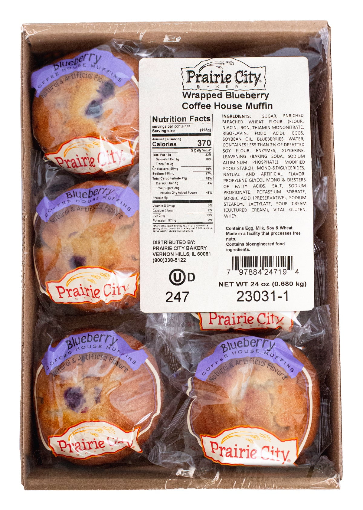 Prairie City Bakery Muffin Blueberry Coffee House Individual Wrapped ...