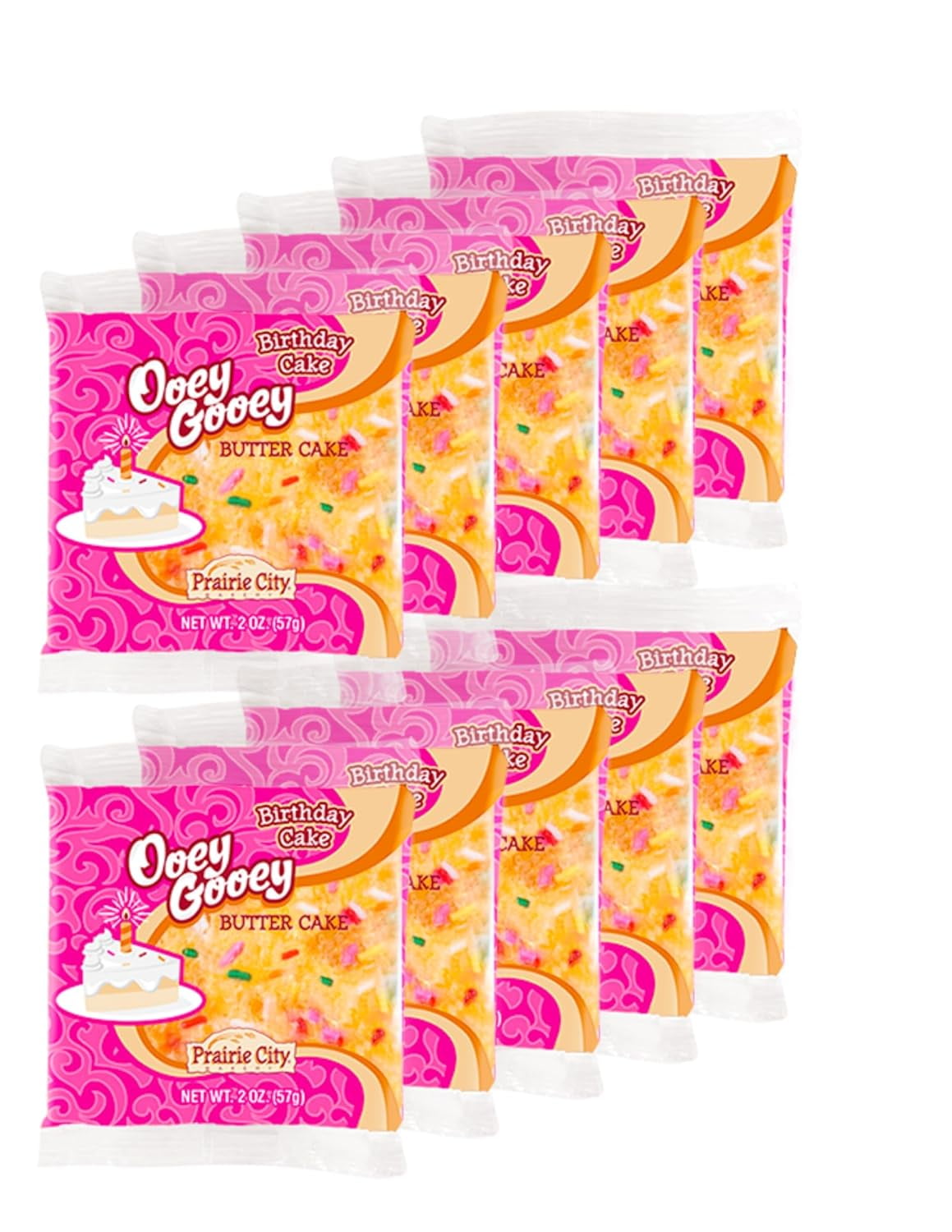 Prairie City Bakery Ooey Gooey Butter Cake Individually Wrapped 2 Ounce ...