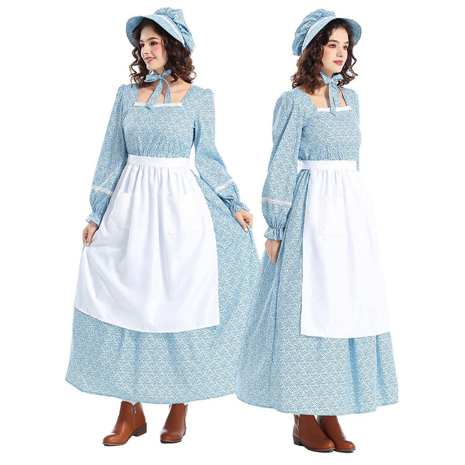 Prairie Dress Women Elegant Floral Historical War Gown Outfit Gown ...